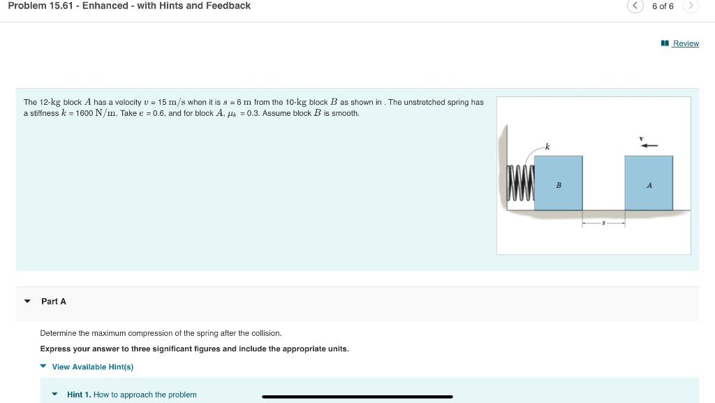 Solved Problem 15.61 - Enhanced - with Hints and Feedback 6 | Chegg.com