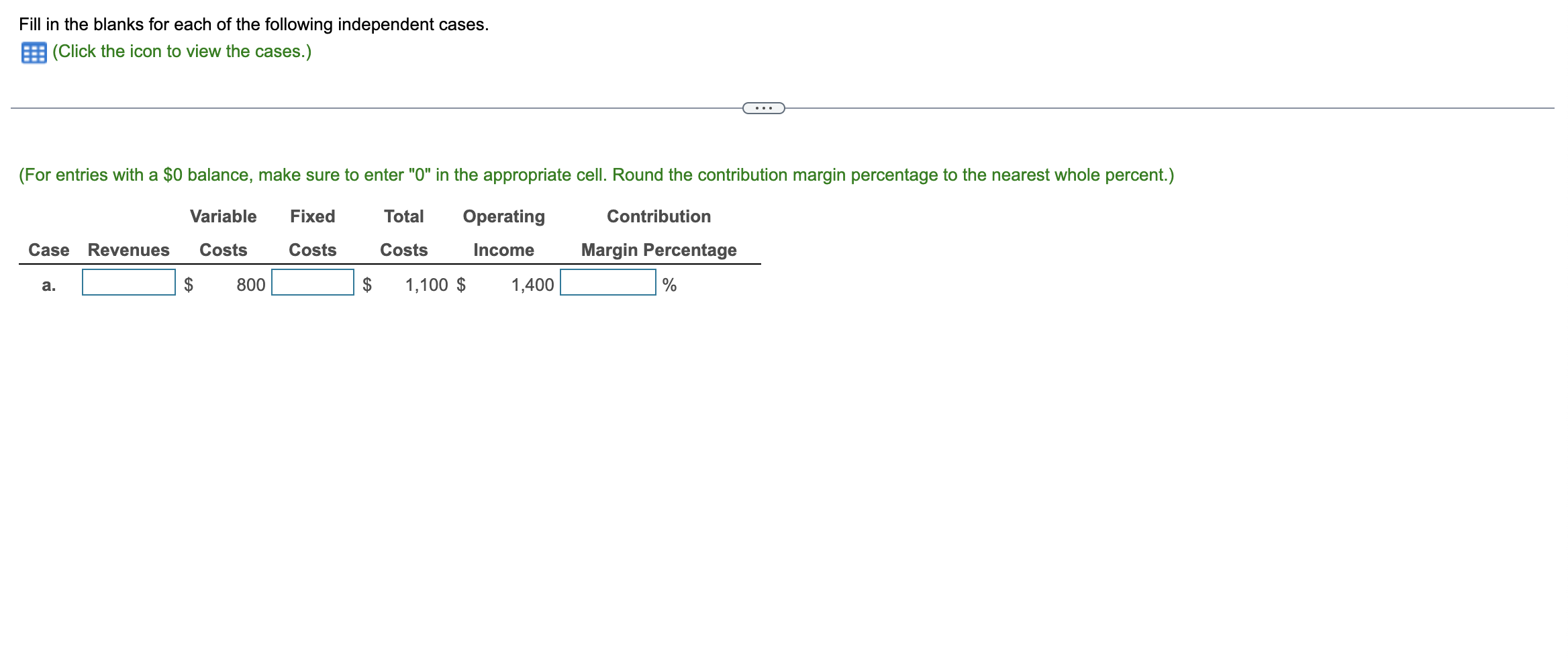 Solved Data table Fill in the blanks for each of the | Chegg.com