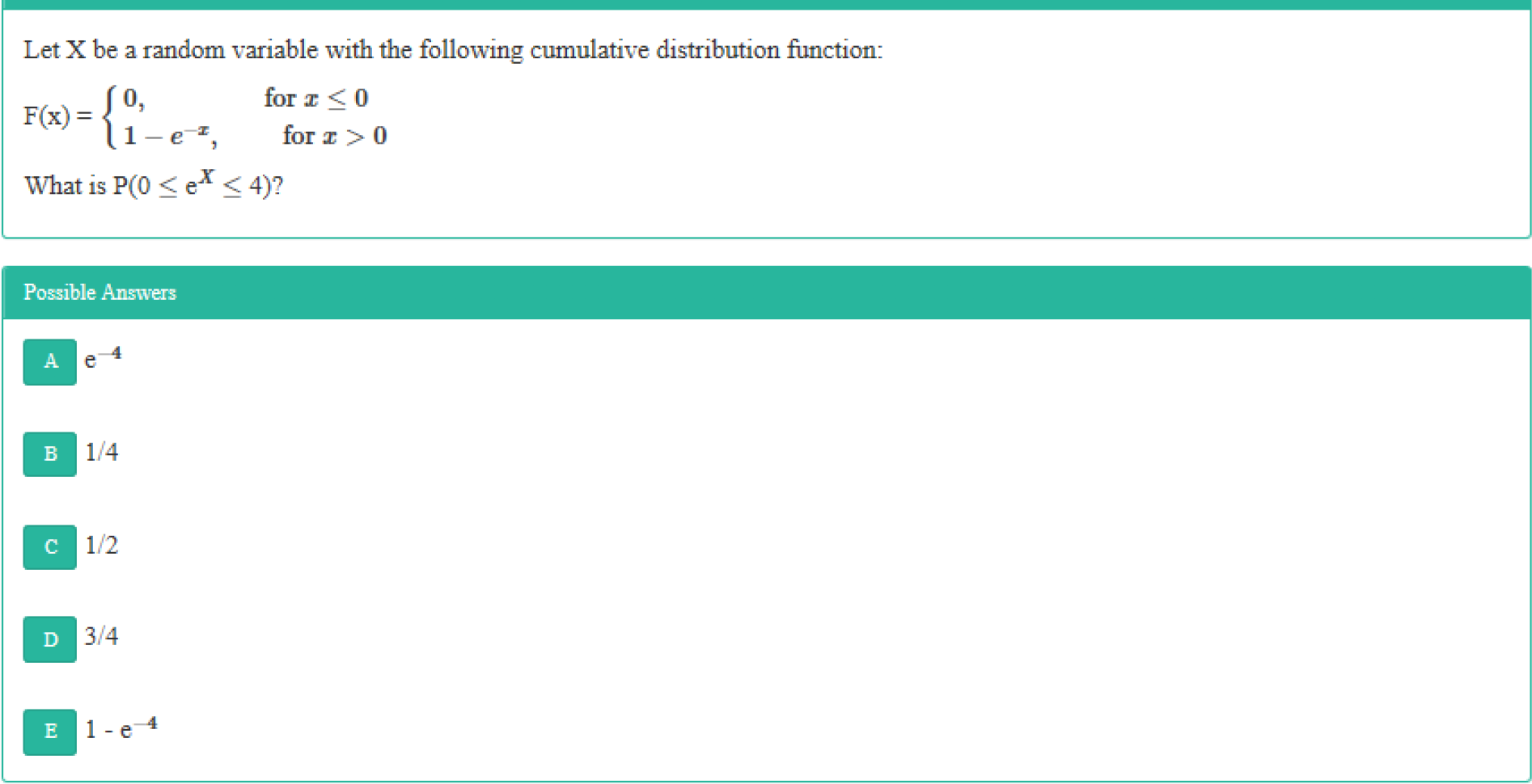 Solved Let X Be A Random Variable With The Following 