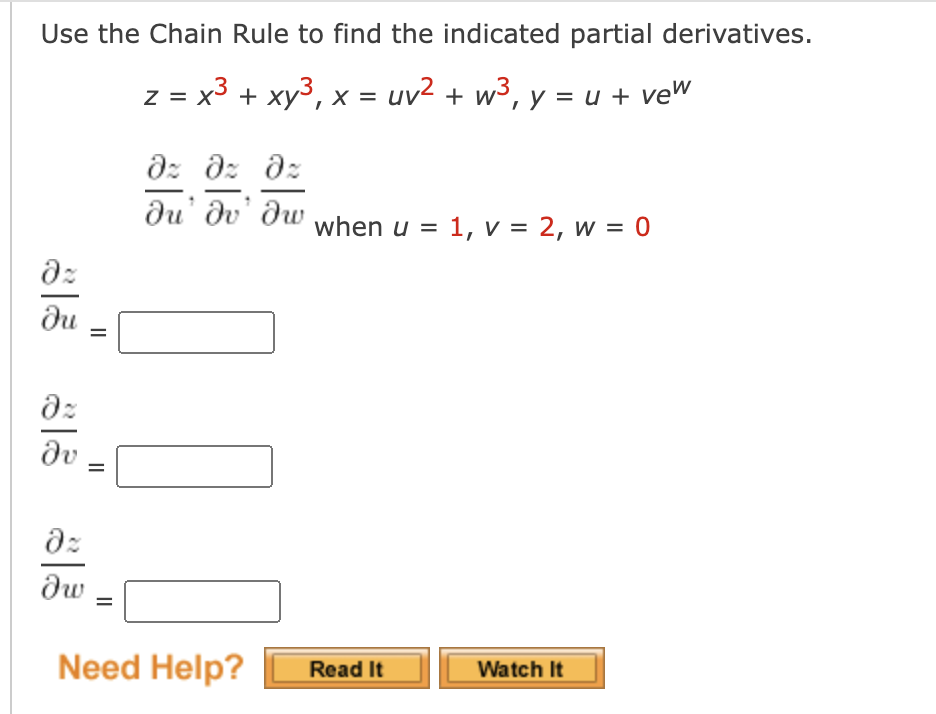 Solved Use the Chain Rule to find the indicated partial | Chegg.com