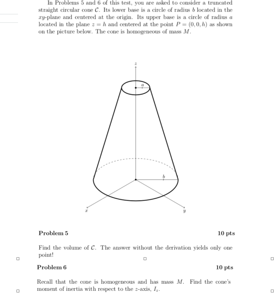 Solved In Problems 5 and 6 of this test, you are asked to | Chegg.com