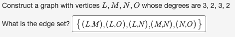 Solved Construct a graph with vertices L, M, N, O whose | Chegg.com