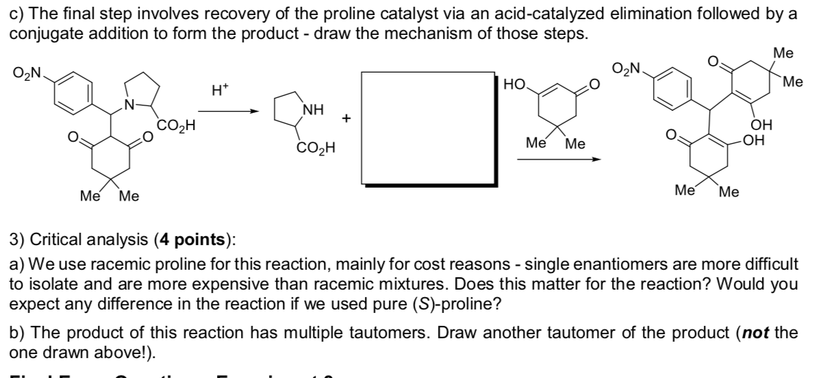 Solved c) The final step involves recovery of the proline | Chegg.com