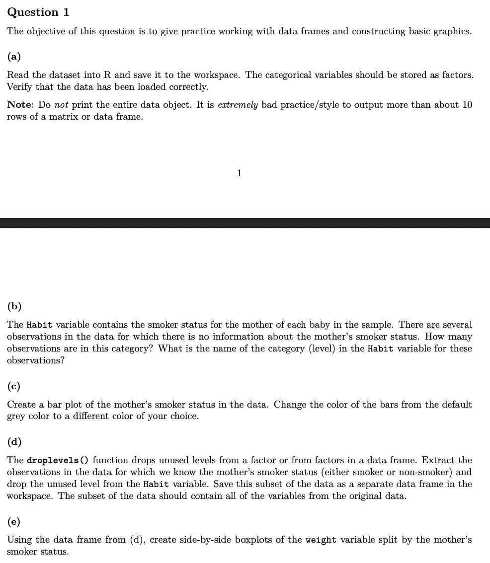 Question 1 The objective of this question is to give | Chegg.com