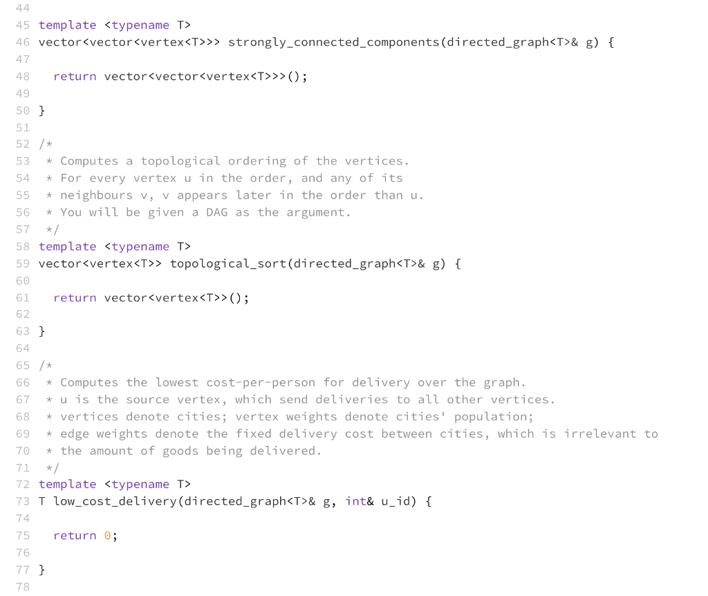 Solved You task is to code a small collection of graph | Chegg.com