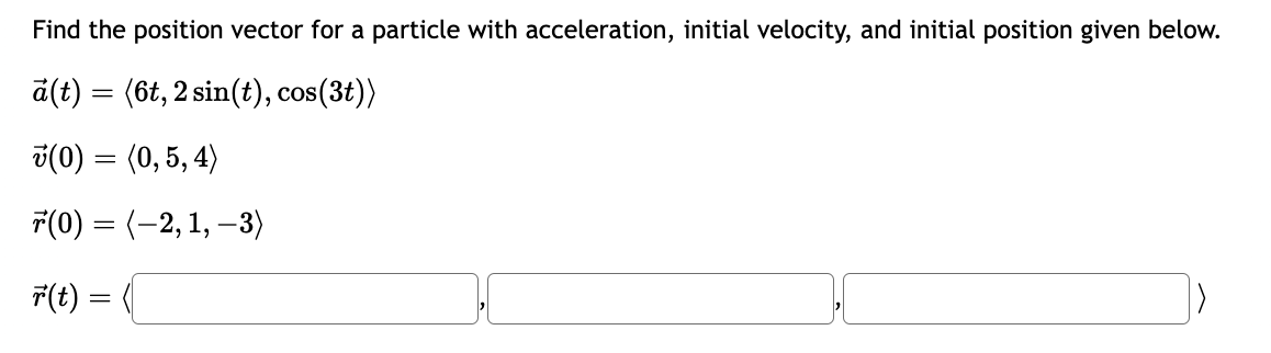 Solved Find the position vector for a particle with | Chegg.com