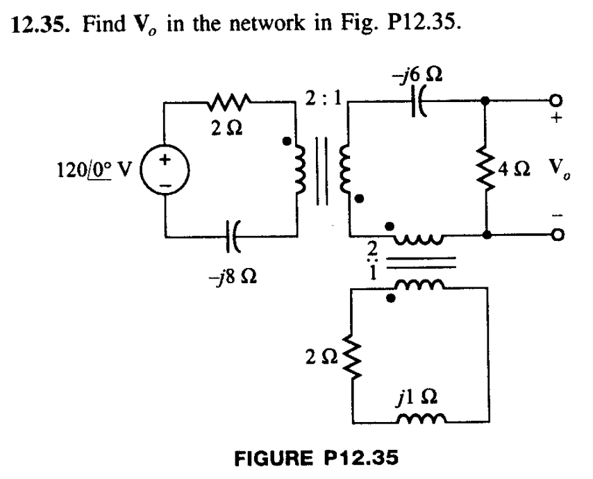 Solved 12 35 Find Vo in The Network In Fig P12 35 FIGURE Chegg