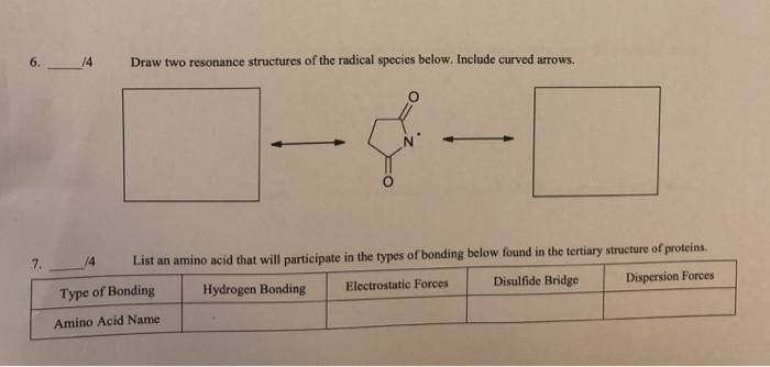 Solved 6. /4 Draw two resonance structures of the radical | Chegg.com