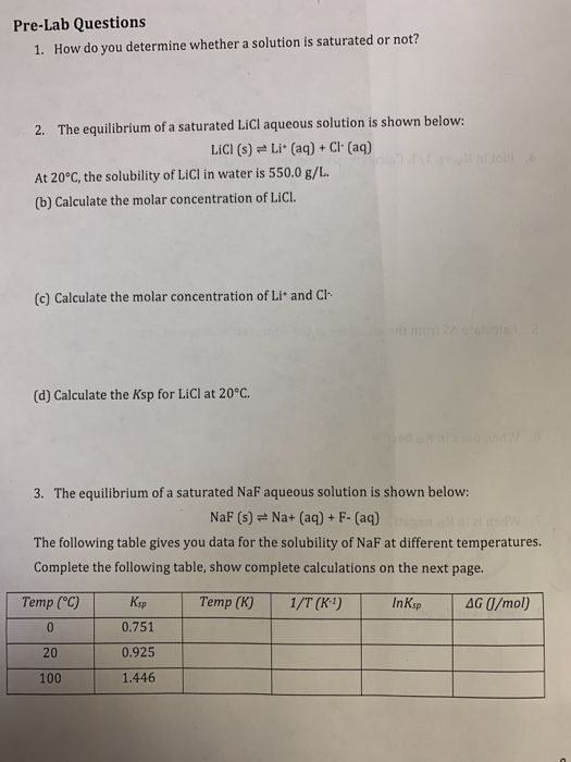 Solved Pre-Lab Questions 1. How do you determine whether a | Chegg.com