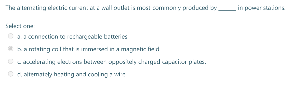 Solved The alternating electric current at a wall outlet is | Chegg.com