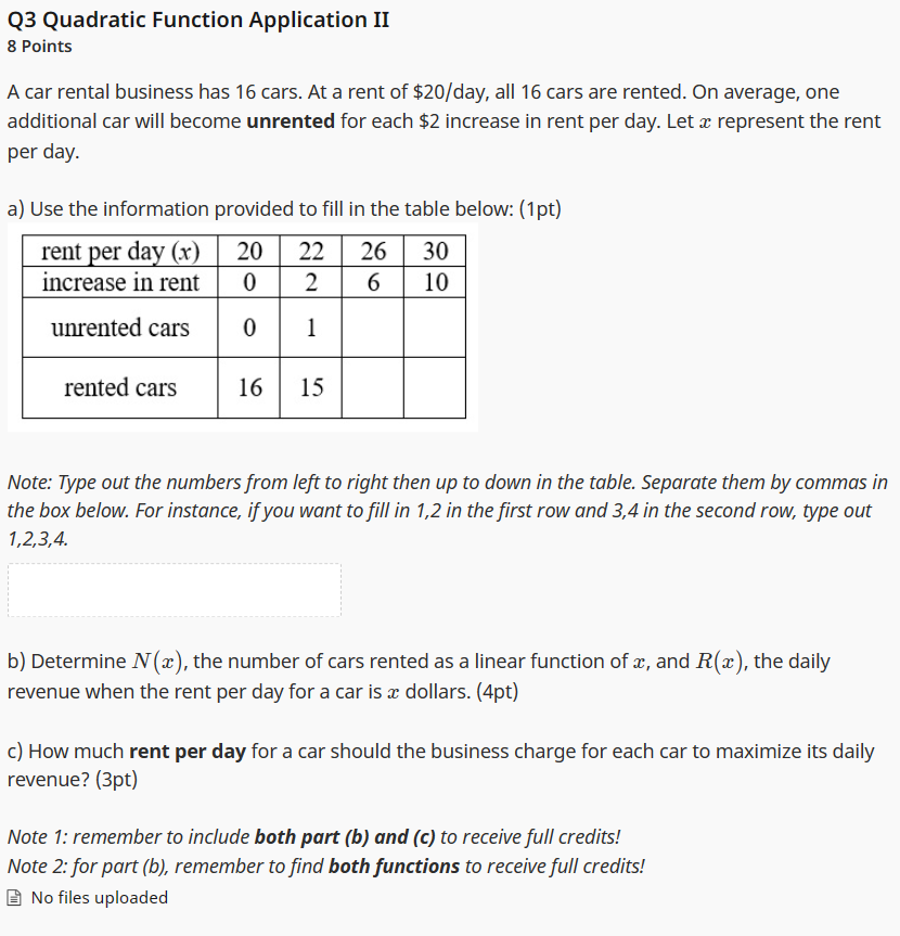 Solved Q3 Quadratic Function Application II 8 Points A car | Chegg.com