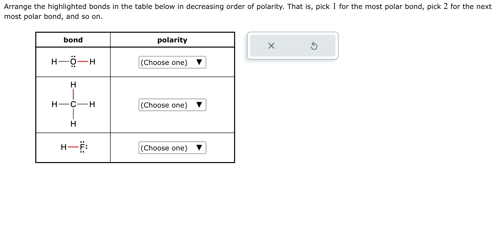 Solved Arrange the highlighted bonds in the table below in | Chegg.com