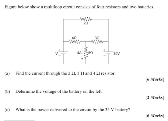 Solved Figure below show a multiloop circuit consists of | Chegg.com