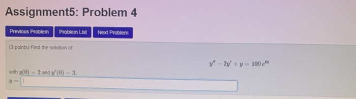 Solved Assignment5 Problem 4 Previous Problem Problem List 2867