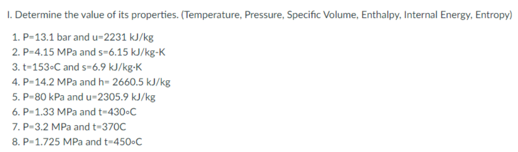 1. Determine the value of its properties. | Chegg.com