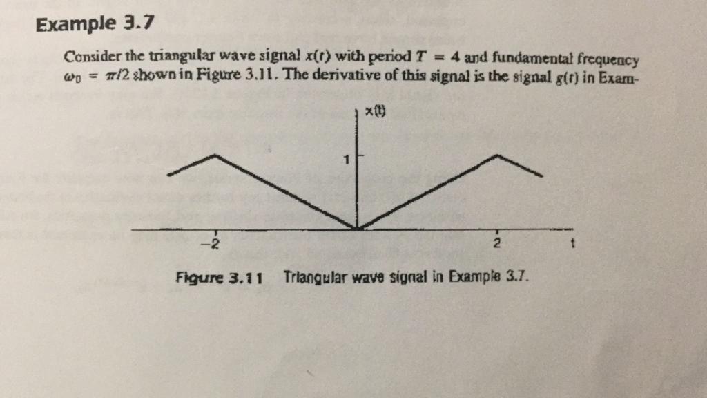 Solved Example 3.7 Consider the triangular wave signal x(t) | Chegg.com