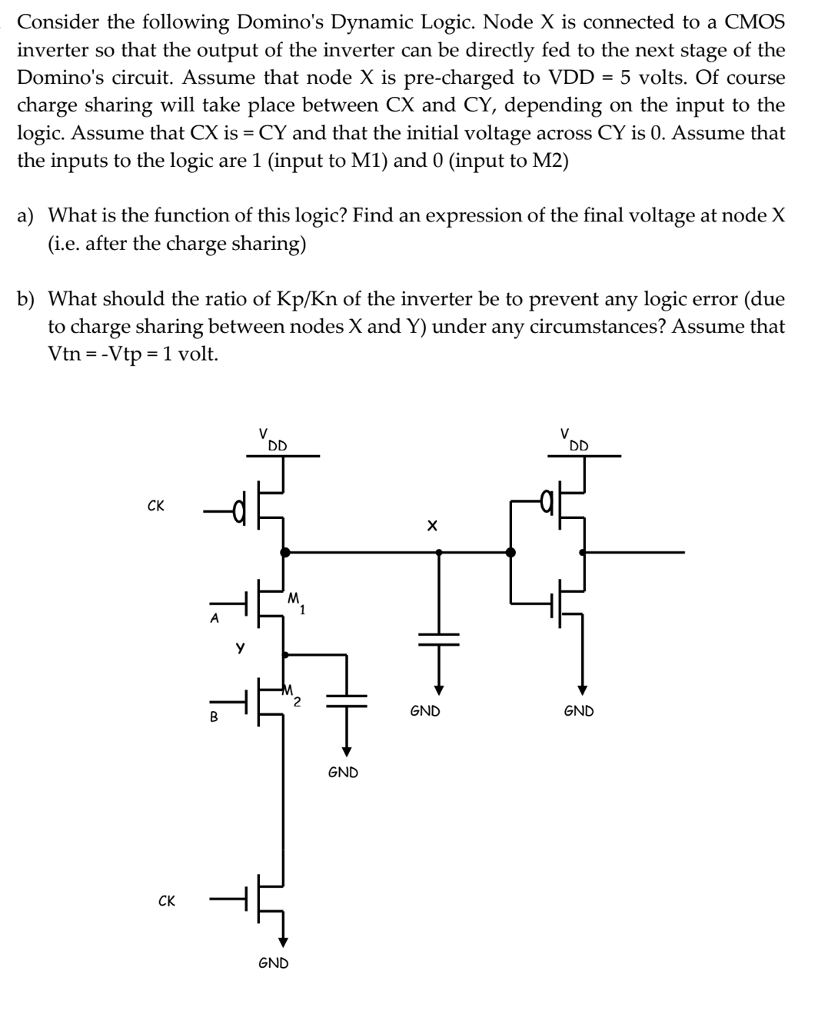 Solved Consider the following Domino's Dynamic Logic. Node X | Chegg.com