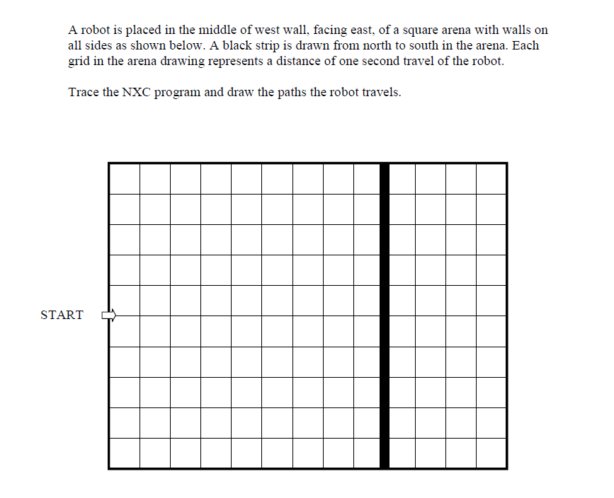 DRAW THE PATH A robot is placed in the middle of | Chegg.com