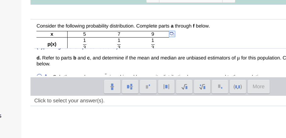 Solved Consider the following probability distribution. | Chegg.com