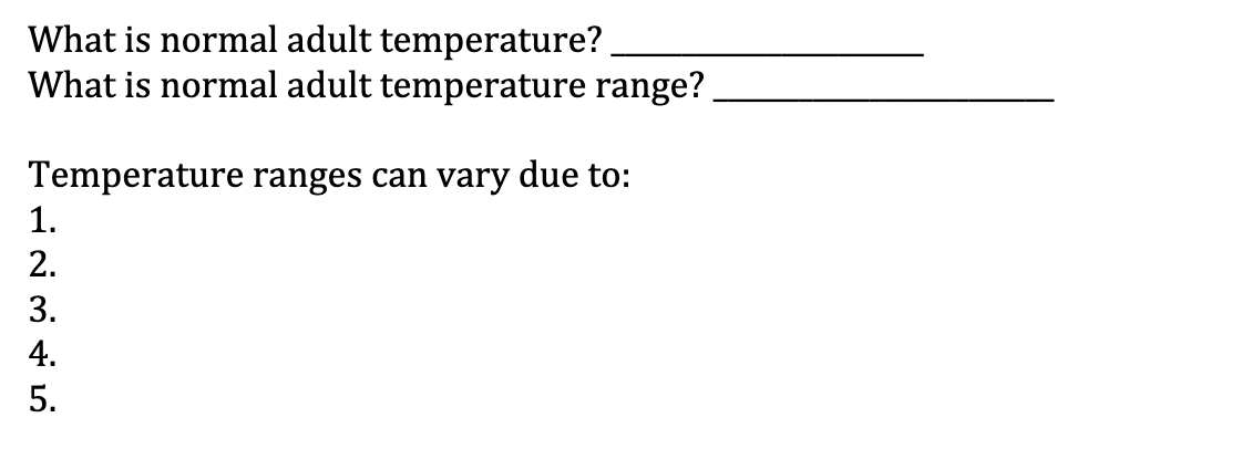 Solved What is normal adult temperature? What is normal | Chegg.com