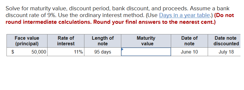 Solved Calculate the discount period for the bank to wait to | Chegg.com