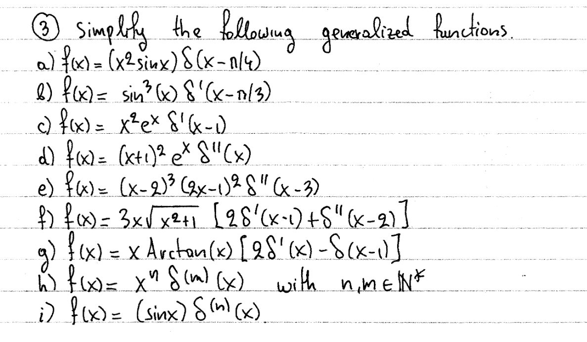 Solved (3) Simplify the following geveralized functions. a) | Chegg.com