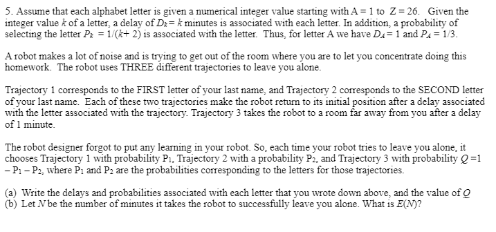 5. Assume that each alphabet letter is given a | Chegg.com