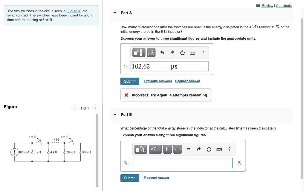 Solved M Review Constants Part A The two switches in the | Chegg.com
