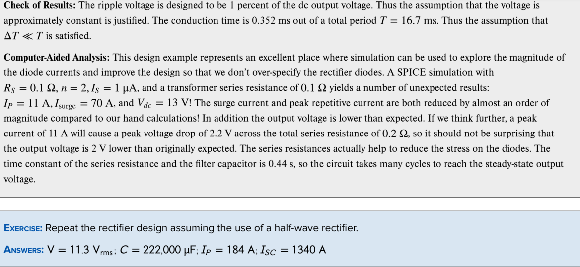 Solved If the secondary transformer output voltage v1 in the | Chegg.com