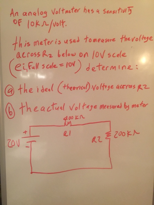 Solved An analog voltmeter has a sensitivity of 10 k | Chegg.com