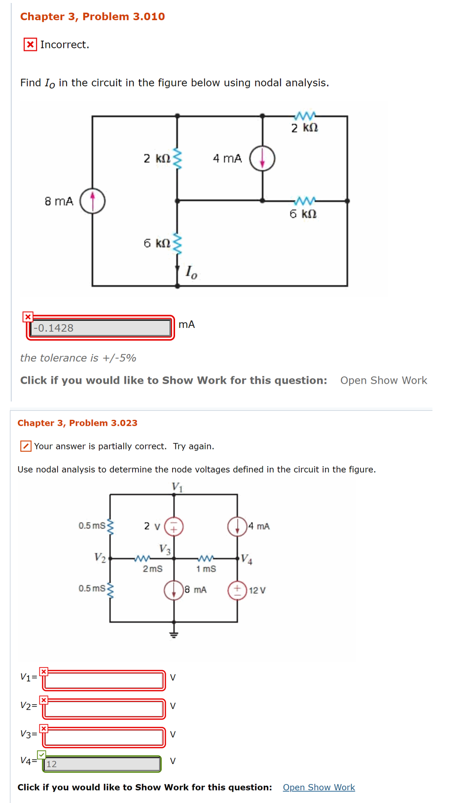 Solved Chapter 3, Problem 3.010 x Incorrect. Find Io in the | Chegg.com