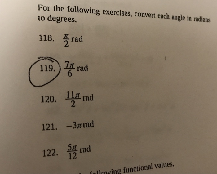 Solved For the following exercises, convert each angle in | Chegg.com