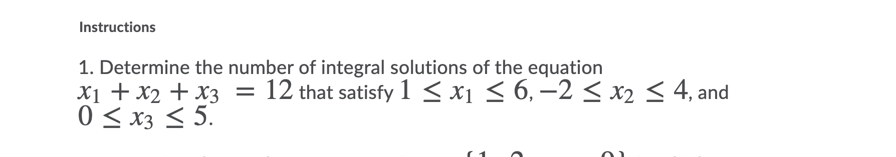 Solved Instructions 1. Determine the number of integral | Chegg.com