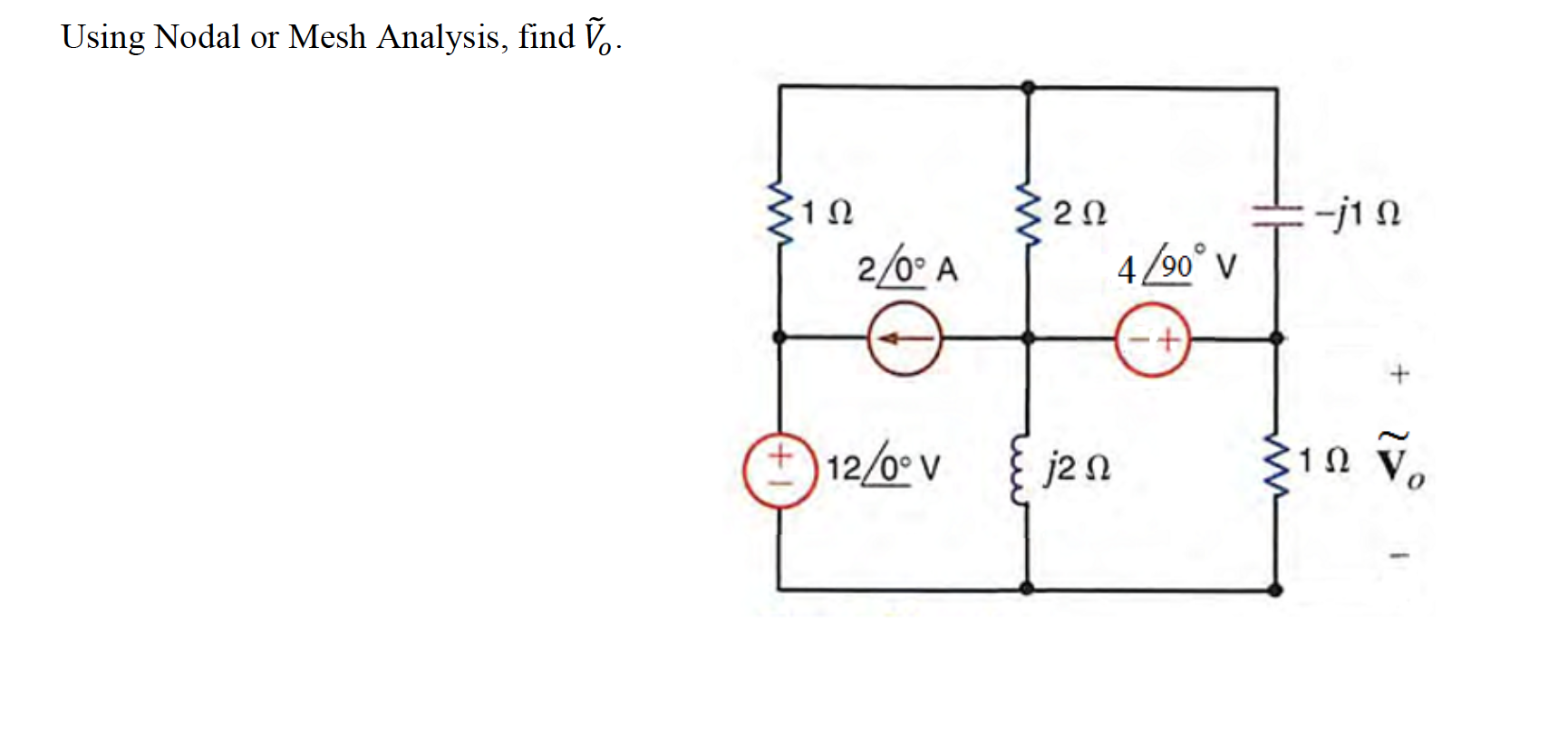 Solved Using Nodal or Mesh Analysis, find V. 1 Ω 2/6° Α ξ | Chegg.com