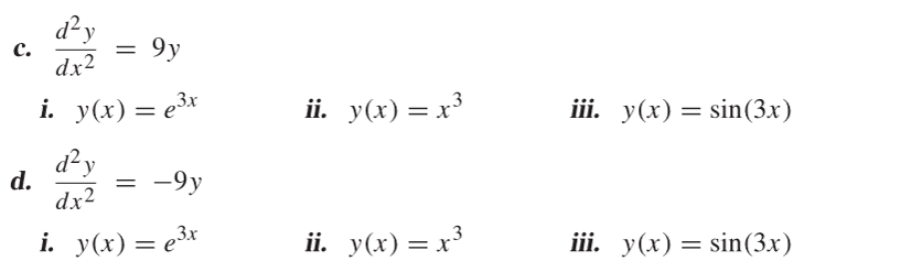 Solved 3. For each differential equation given below, three | Chegg.com