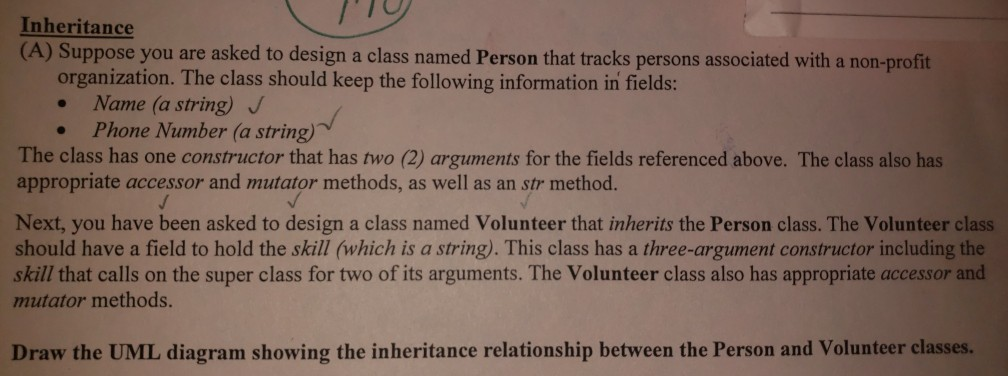 Solved **python** B) write the class definitions for | Chegg.com