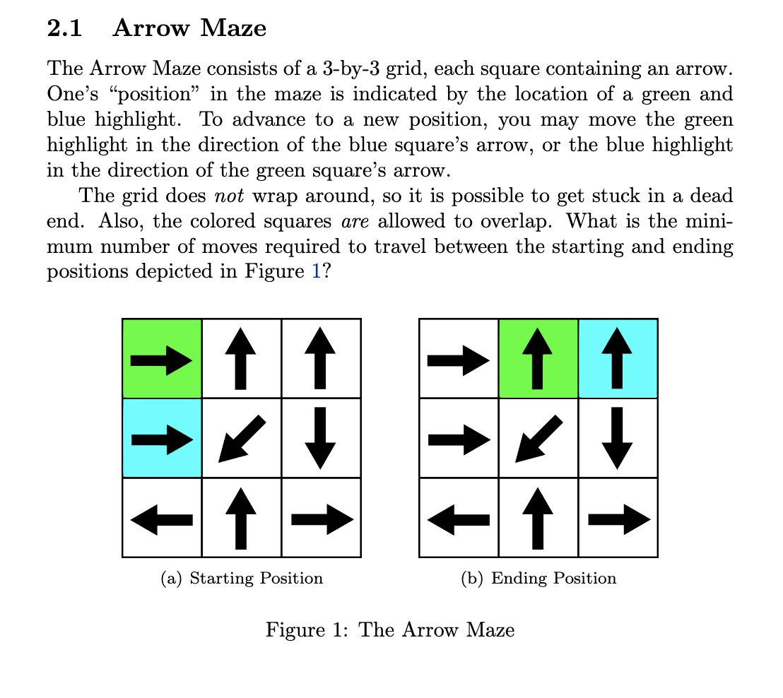 2.1 Arrow Maze The Arrow Maze consists of a 3-by-3 | Chegg.com
