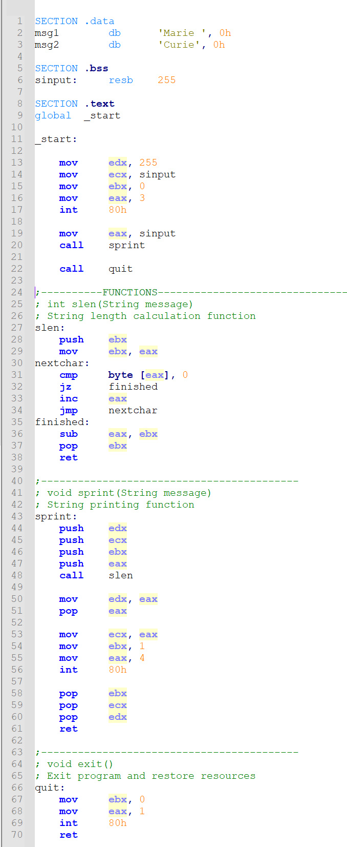 In assembly language Trace the values of eax, ebx, | Chegg.com