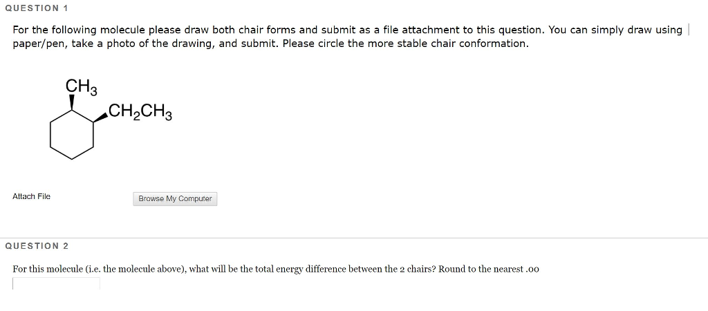 Solved For the following molecule please draw both chair | Chegg.com