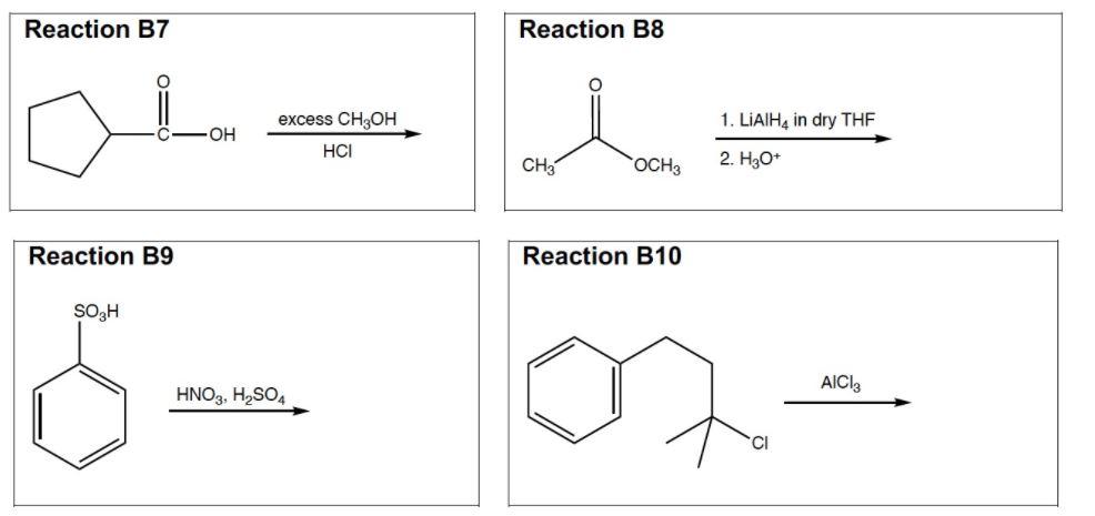 Solved Reaction B1 Reaction B2 OH a excess aqueous H2CrO4 | Chegg.com