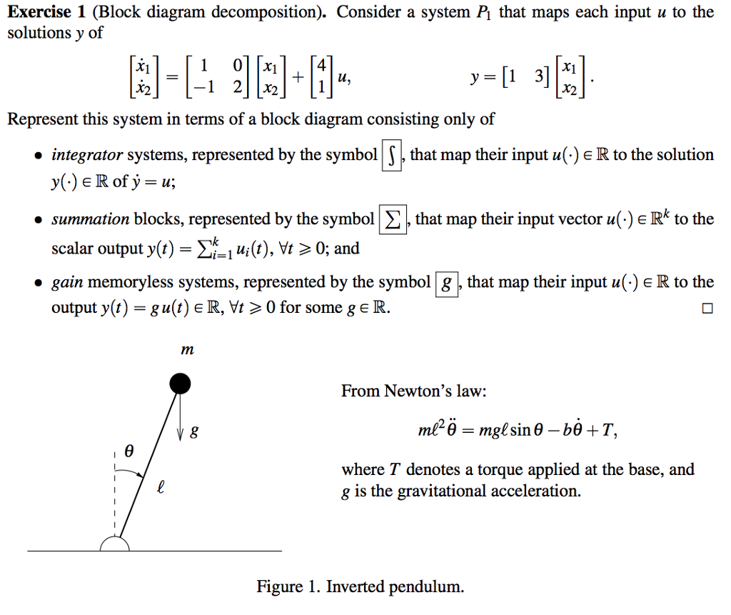 Solved Exercise 1 (Block diagram decomposition). Consider a | Chegg.com