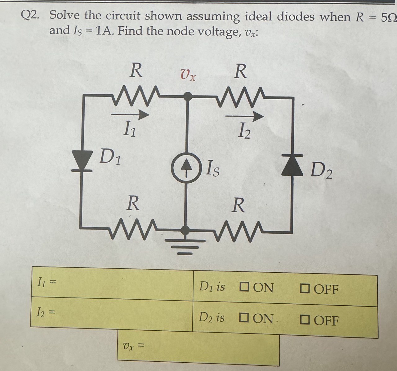 Solved ideal diodeQ2. Solve the circuit shown assuming | Chegg.com Solved ideal diodeQ2. Solve the circuit shown assuming | Chegg.com