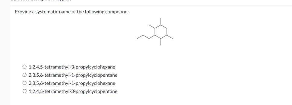 Solved Provide a systematic name of the following compound: | Chegg.com