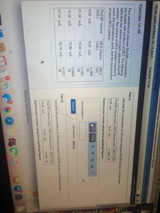 Solved Four solutions of unknown NaOH concentration are | Chegg.com