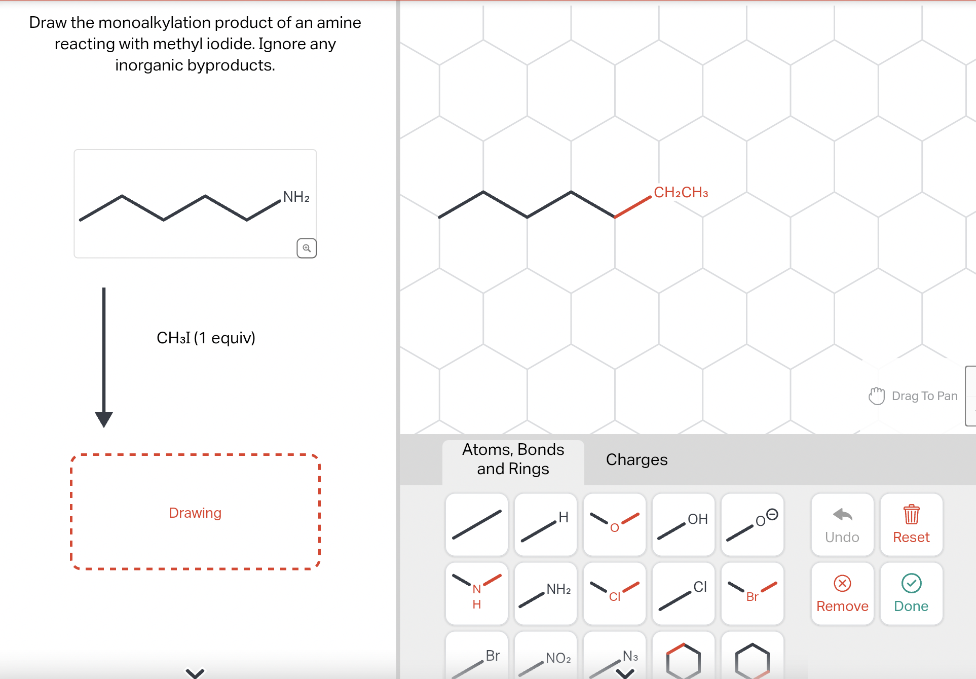 Solved Draw the monoalkylation product of an amine reacting | Chegg.com