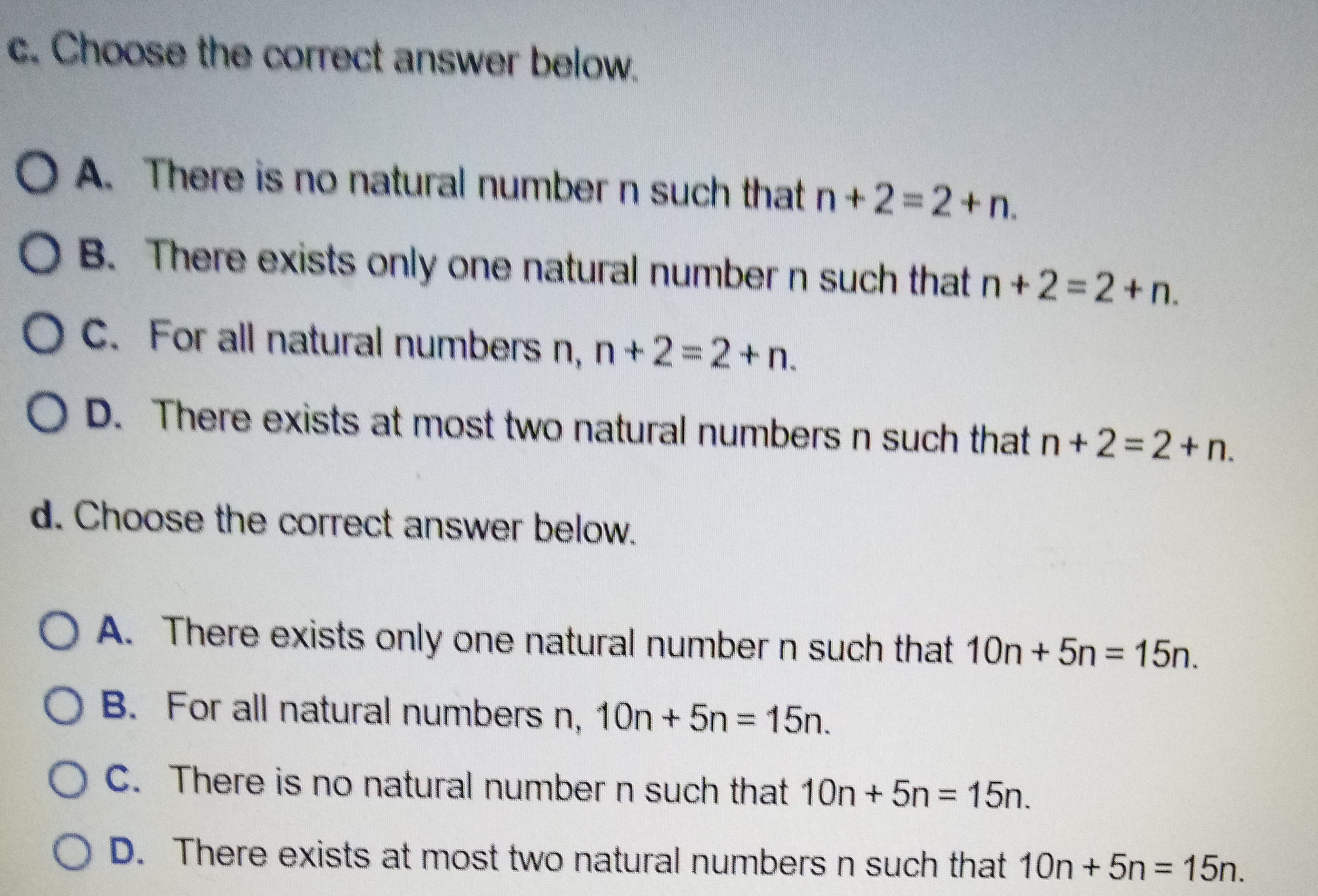 Solved c. Choose the correct answer below. A. There is no | Chegg.com