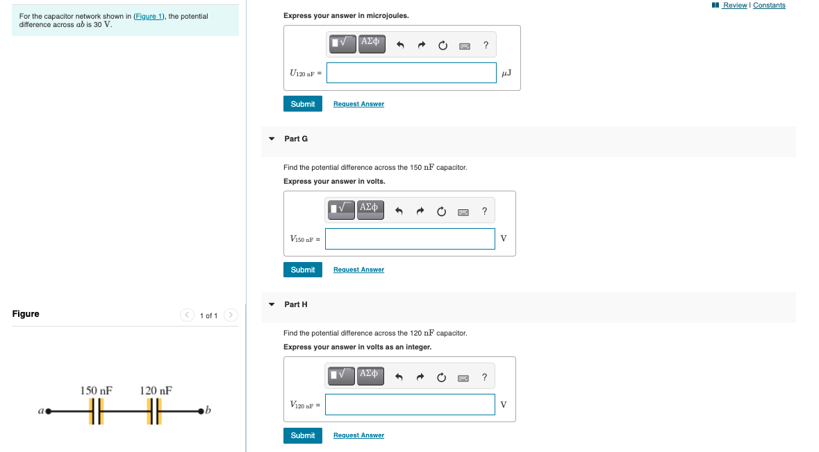 Solved Review Constants For the capacitor network shown in | Chegg.com