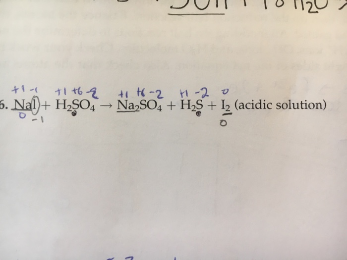 Solved Nai H 2004 Na2SO4 H2S I2 (acidic solution) | Chegg.com