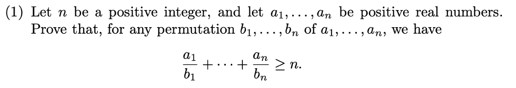 Solved Let n be a positive integer, and let a1, . . . , an | Chegg.com