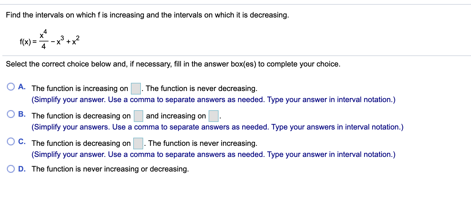 Solved Find The Intervals On Which F Is Increasing And The Chegg